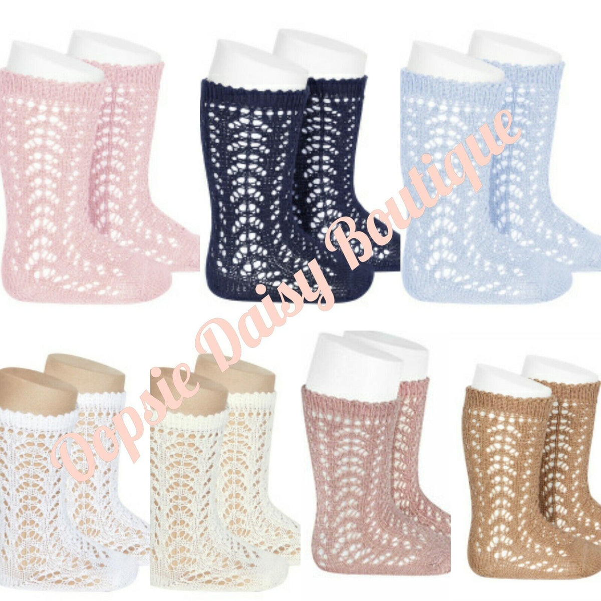 Condor Open Weave Spanish Pelerine Knee High Socks – Oopsie Daisy Baby ...